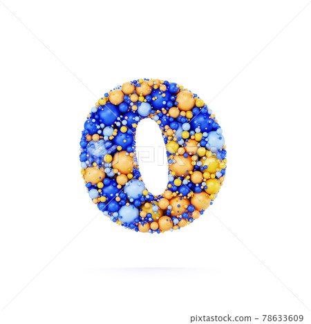 0 zero number digit with colored shiny balls - Stock Illustration ...