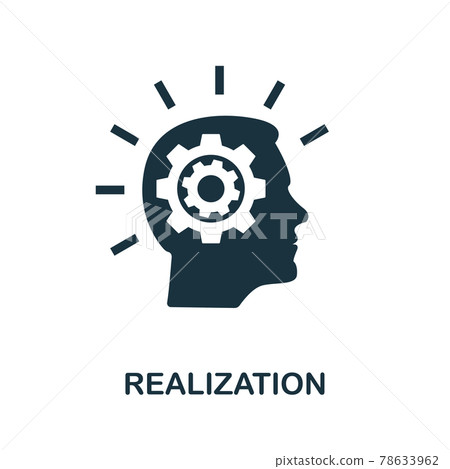 Realization icon. Simple creative element.... - Stock Illustration ...