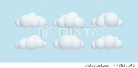 Set of 3d realistic simple clouds isolated on... - Stock Illustration ...