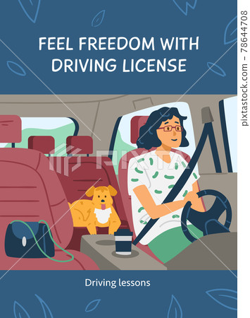 Car driving licence banner or poster template,... - Stock Illustration ...