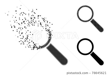 Fragmented and Halftone Pixel Search Tool Glyph - Stock Illustration ...