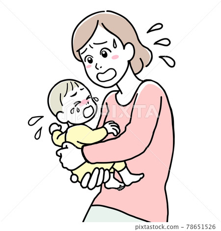 Mother raising baby to cry - Stock Illustration [78651526] - PIXTA