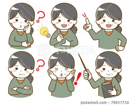 Questions and solutions for fat middle-aged women - Stock Illustration ...
