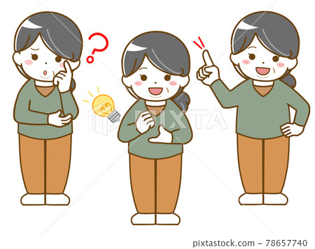 Questions and solutions for fat middle-aged women - Stock Illustration ...