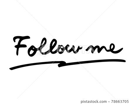 Follow me with cute characters / handwritten... - Stock Illustration ...