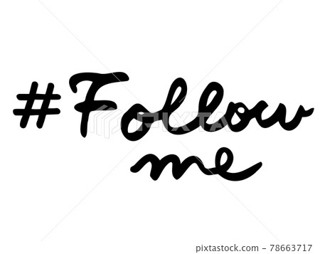 Follow me with cute characters / handwritten... - Stock Illustration ...