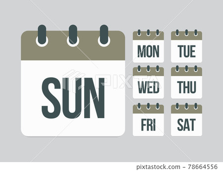Vector set icon page calendar, days of the week - Stock Illustration ...