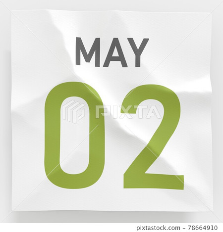 May 2 date on torn page of a paper calendar, 3d... - Stock Illustration ...