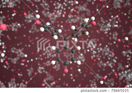 Rosolic acid molecule, scientific molecular... - Stock Illustration ...