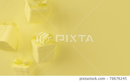 3d yellow gift box scene. - Stock Illustration [78676245] - PIXTA