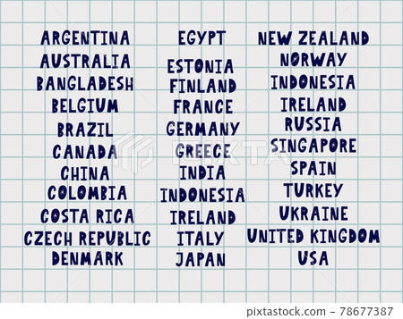 The names of the countries of the world.... - Stock Illustration ...