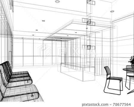 Sketch design of interior reception - Stock Illustration [78677564] - PIXTA