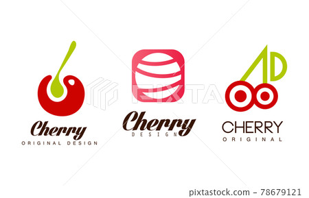 Cherry Logo Original Design Set, Modern... - Stock Illustration ...