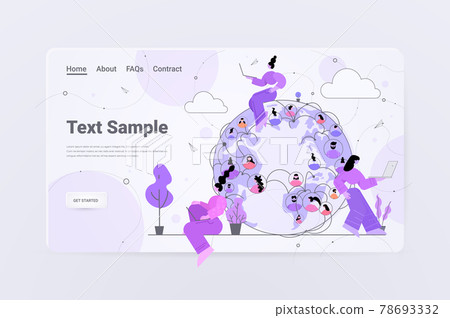 businesspeople using laptops social media... - Stock Illustration ...