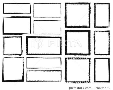 Grunge frames. Textured square and rectangle... - Stock Illustration ...