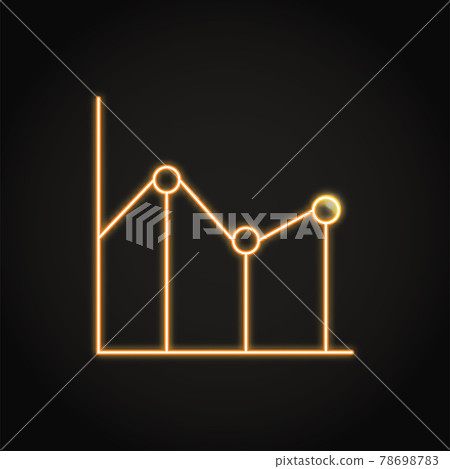 Neon line graph icon in linear style - Stock Illustration [78698783 ...
