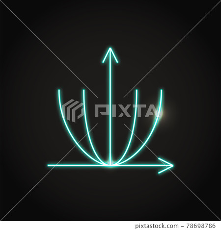 Neon parabola curve icon in line style - Stock Illustration [78698786 ...