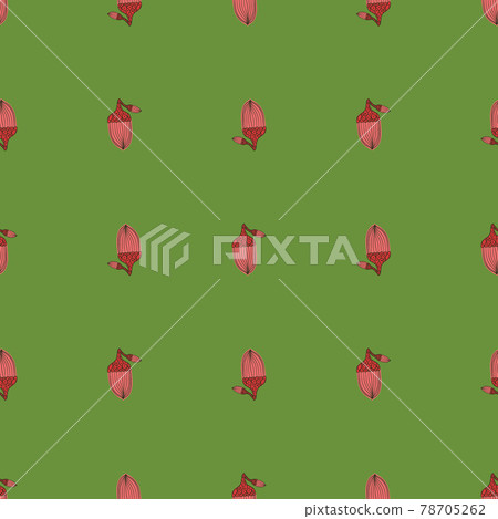 Little pink acorn pattern seamless wild botanic... - Stock Illustration ...