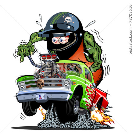 Cartoon retro rat rod - Stock Illustration [78705516] - PIXTA