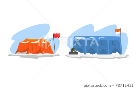 Arctic Explorer Set, Science Research Station,... - Stock Illustration ...