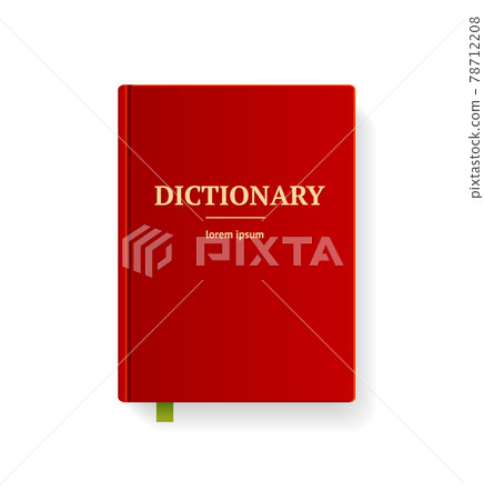 Realistic Detailed 3d Dictionary Book with Red... - Stock Illustration ...