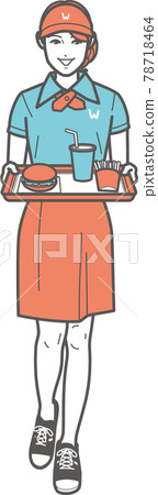 Fast food female clerk ① - Stock Illustration [78718464] - PIXTA