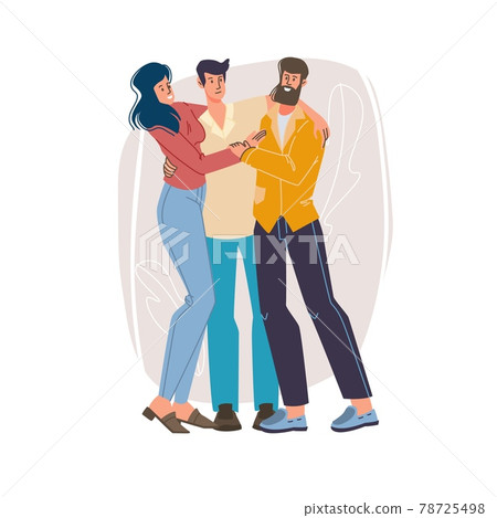 Flat cartoon characters friends vector... - Stock Illustration ...