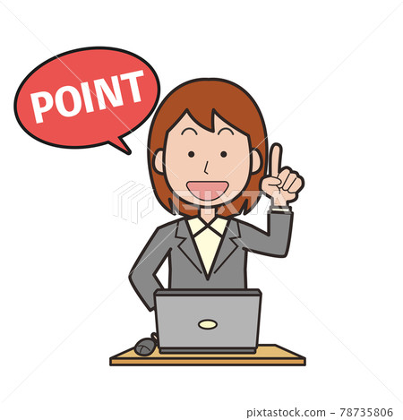 Female office worker who explains the points - Stock Illustration ...