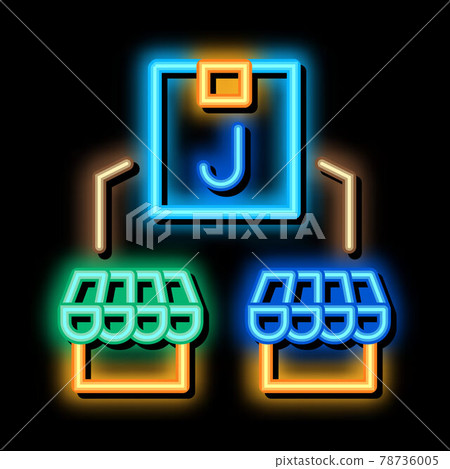 juice shop delivery neon glow icon illustration - Stock Illustration ...