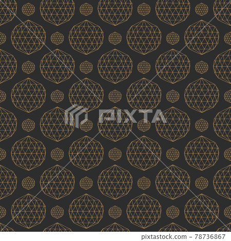 Monochrome golden seamless pattern with hand... - Stock Illustration ...