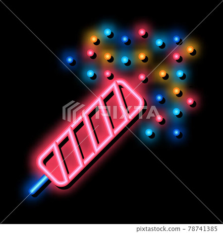 firework cracker neon glow icon illustration - Stock Illustration ...