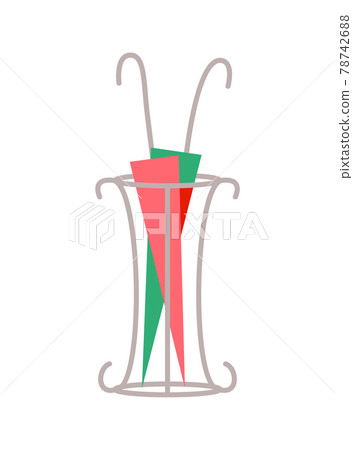 Umbrellas and Stand Poster Vector Illustration - Stock Illustration ...
