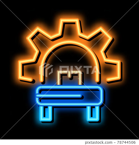 manufacturing equipment neon glow icon... - Stock Illustration ...