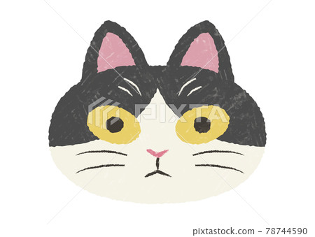 Busakawa Hachiware cat hand-painted textured icon - Stock Illustration ...