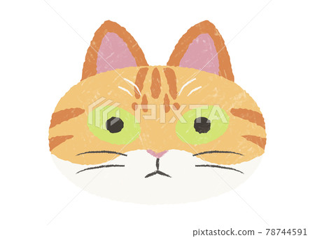 Busakawa tea tabby cat hand drawn textured icon - Stock Illustration ...