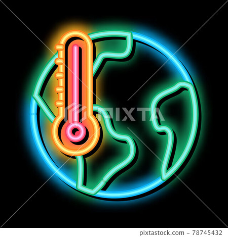 earth temperature neon glow icon illustration - Stock Illustration ...