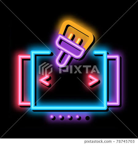 painting and drawing web site page neon glow... - Stock Illustration ...
