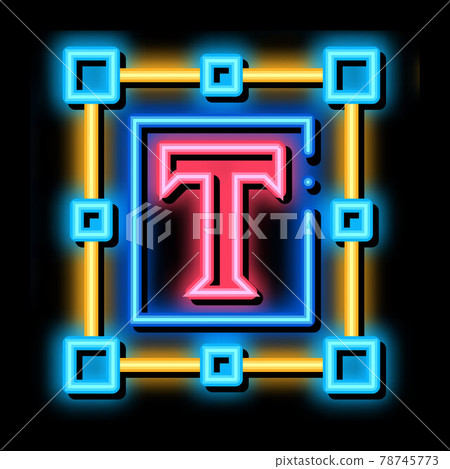 text design neon glow icon illustration - Stock Illustration [78745773 ...