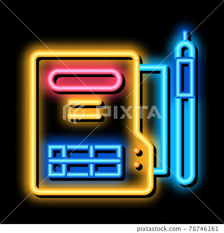 document policy neon glow icon illustration - Stock Illustration ...