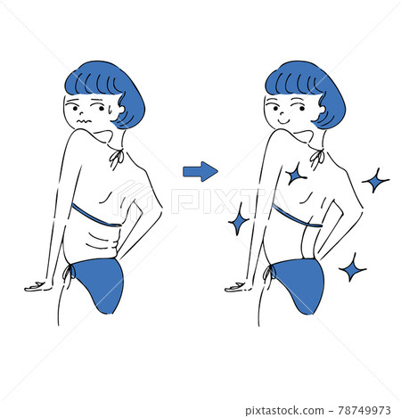 Illustration of a woman with sagging back - Stock Illustration ...