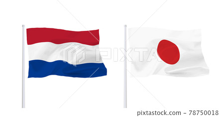 Flags of Japan and the Netherlands - Stock Illustration [78750018] - PIXTA