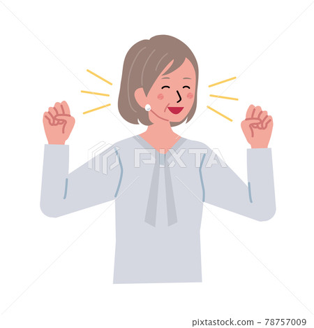 Facial expression of senior woman Energetic... - Stock Illustration ...