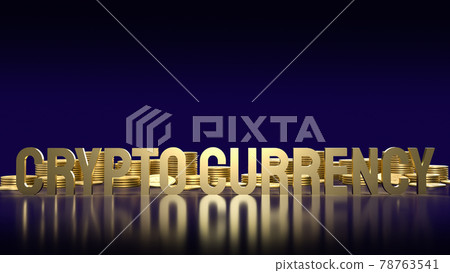 The gold text crypto currency for business... - Stock Illustration ...