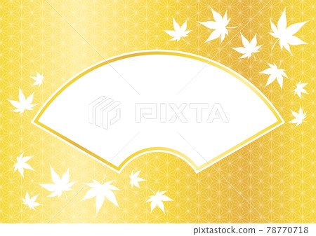 Frame of autumn leaves and fan - Stock Illustration [78770718] - PIXTA