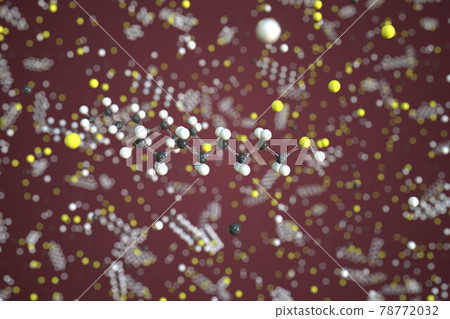 1-octanethiol molecule, conceptual molecular... - Stock Illustration ...