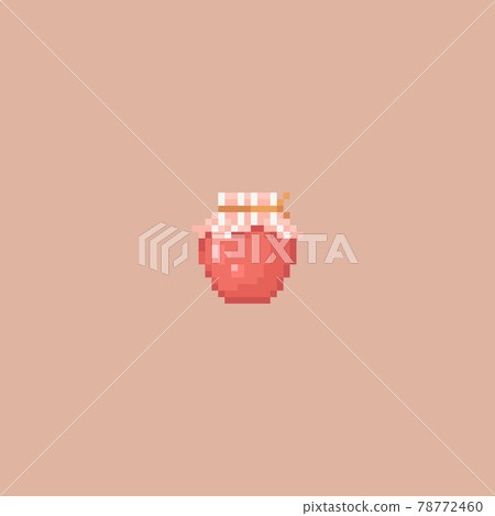 Pixel art jam jar. Cute retro icon of classic... - Stock Illustration ...