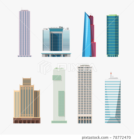different shape and style of high buildings - Stock Illustration ...