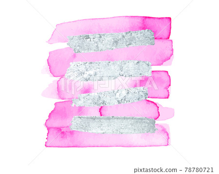 Abstract pink and silver watercolor brush... - Stock Illustration ...