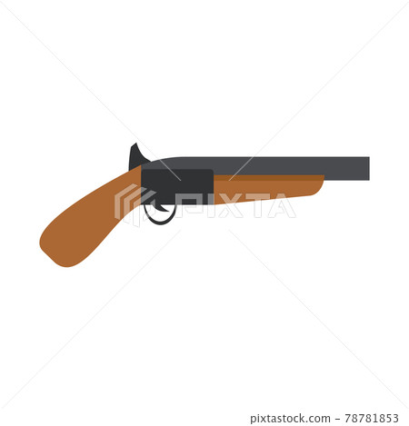Flintlock gun handgun weapon pistol antique.... - Stock Illustration ...