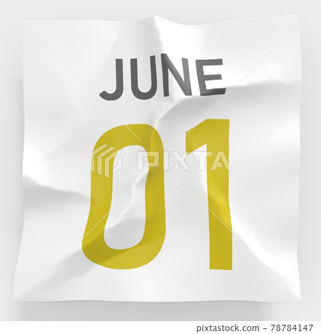 June 1 date on torn page of a calendar, 3d... - Stock Illustration ...
